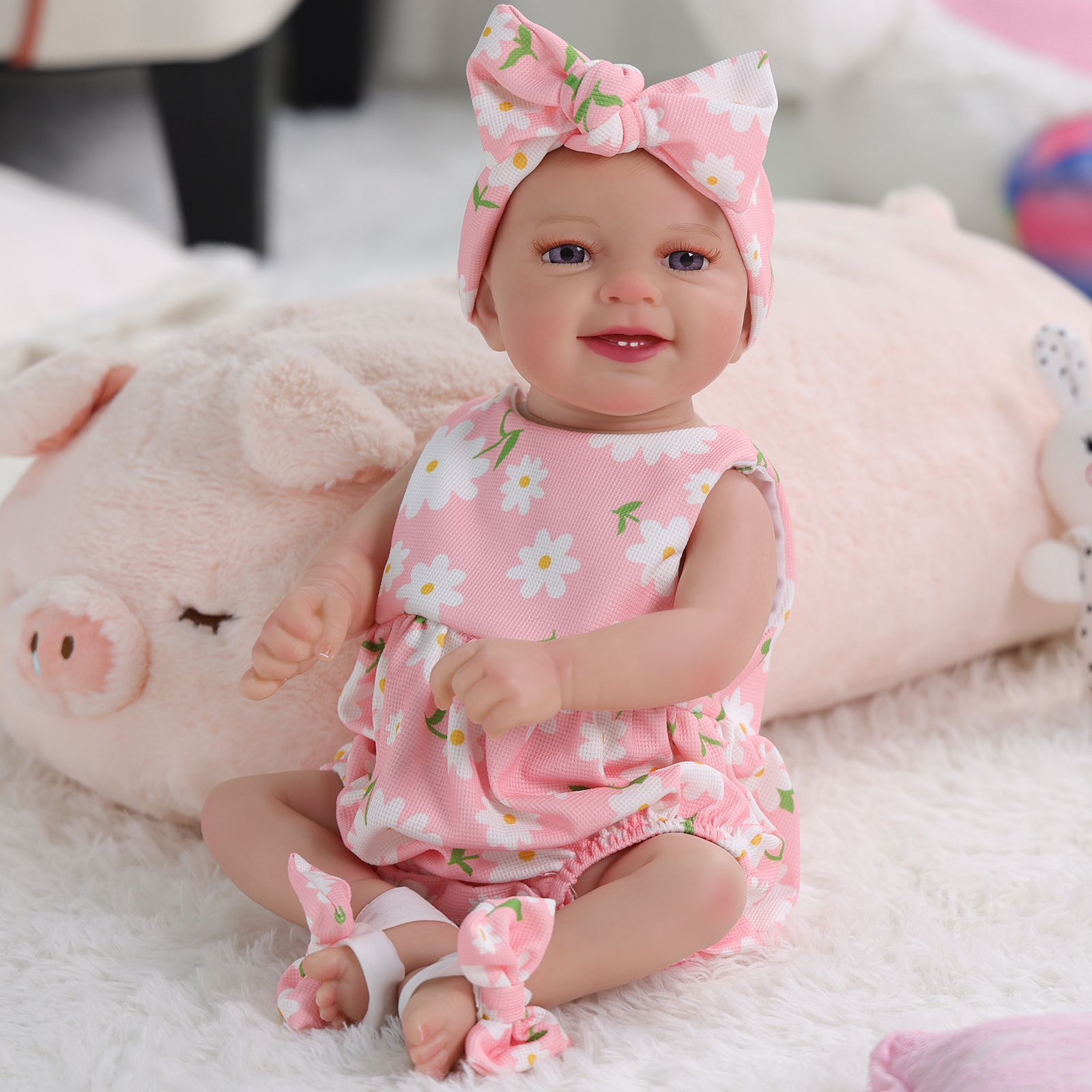 Babeside 20" Reborn Baby Dolls Summer Smiling Girl Ruby Looks Real ...