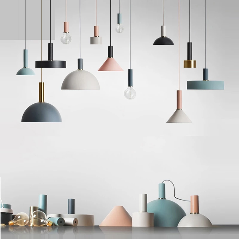 Nordic Loft Simple Pendant Lights E27 LED Modern Creative Hanging Lamp ...