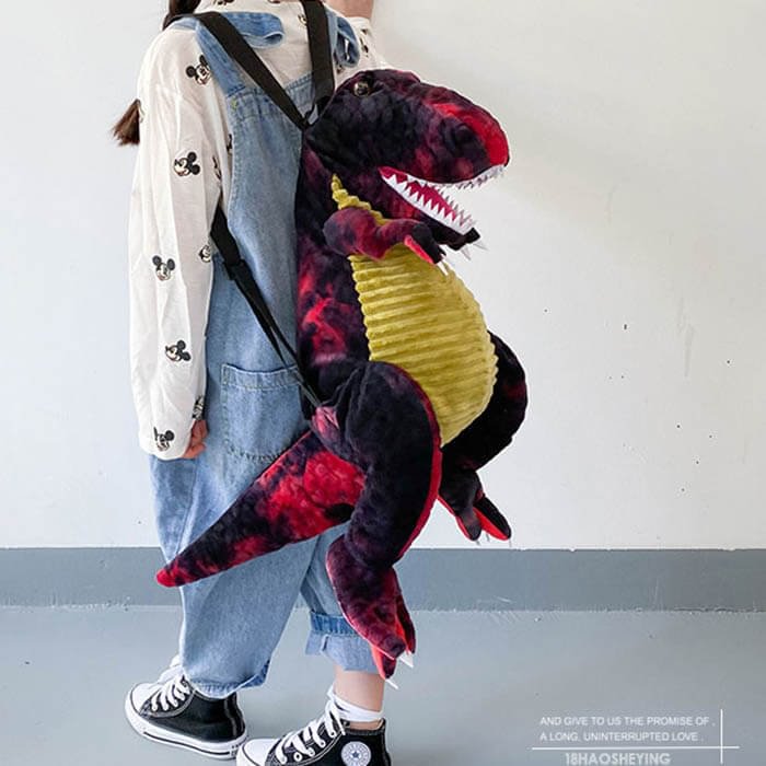 3D Dinosaur Backpack for Kids Plush Dinos Figure Toy Bags
