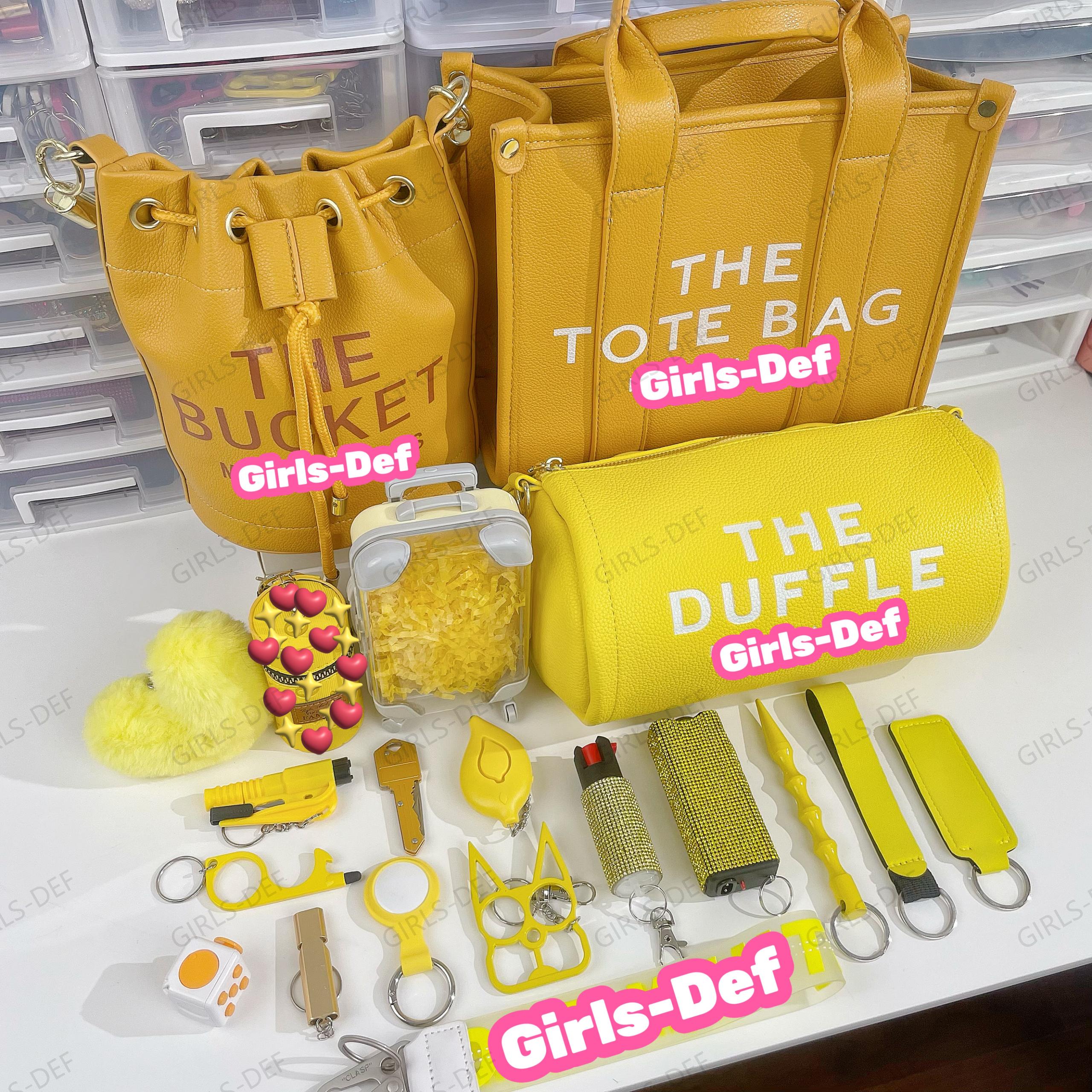 (YELLOW) TOTE Bag and EVERYTHING MJ Fashion Bags self defense keychain ...