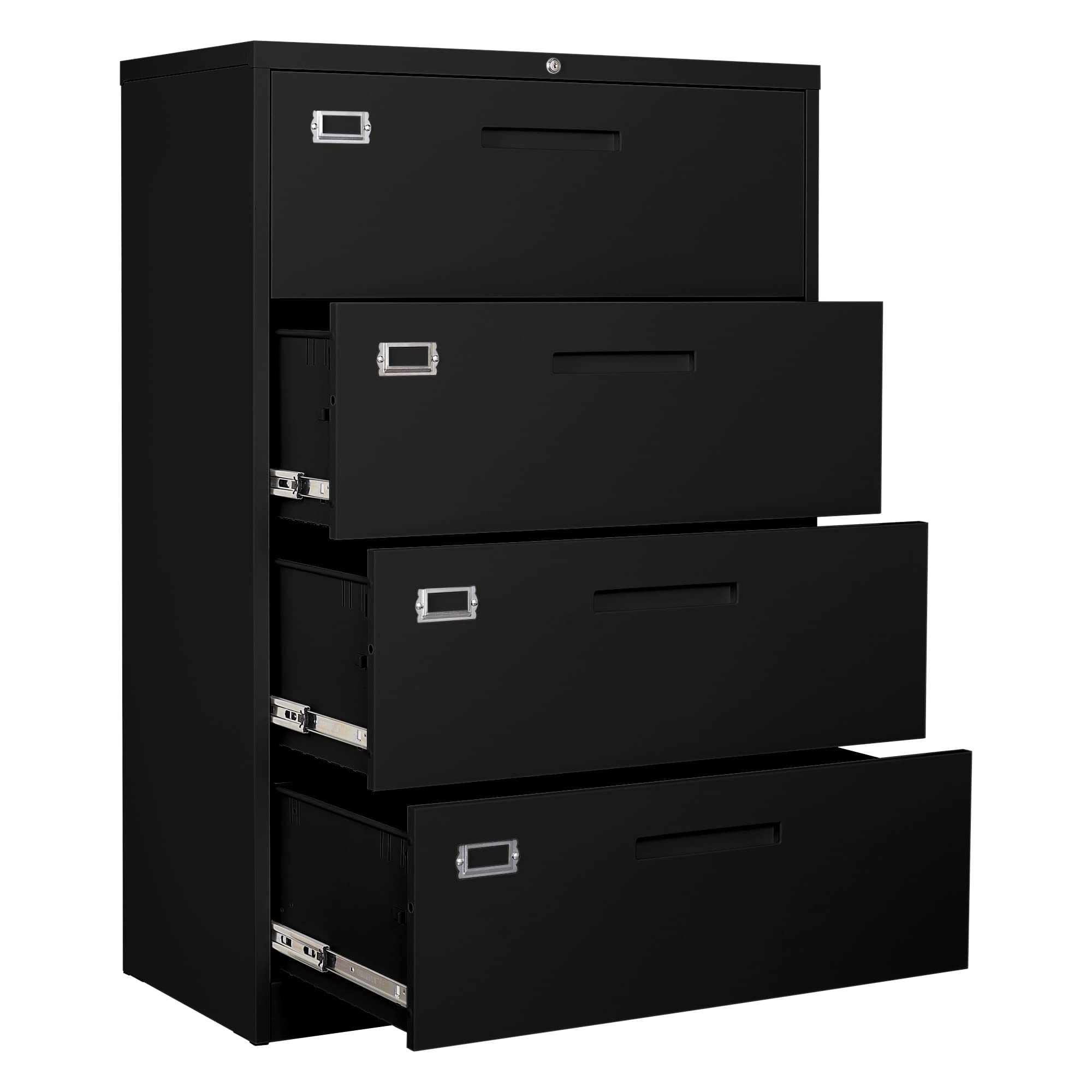 BYNSOE File Cabinet with Lock 4 Drawer Vertical File Cabinets for Legal ...