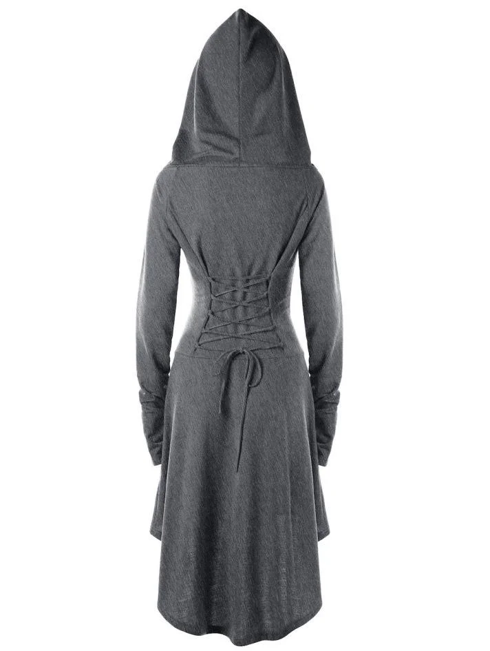 Halloween Hooded Dress Bandage Long Sleeve Cosplay Masquerade Costumes