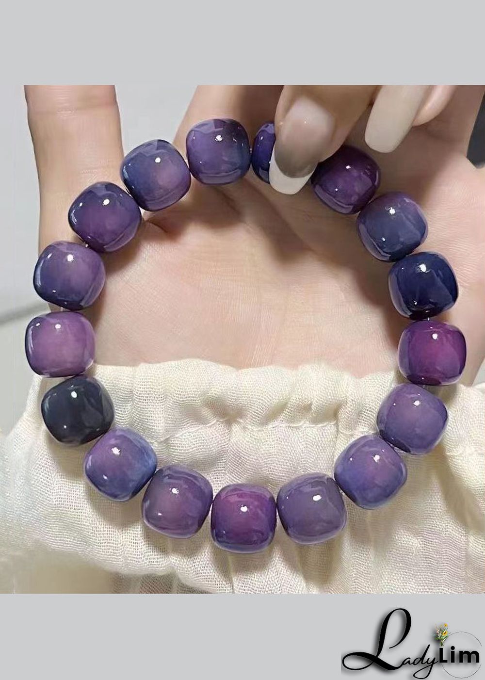 Handmade Purple Ball Bodhi Bracelet - Ladylim