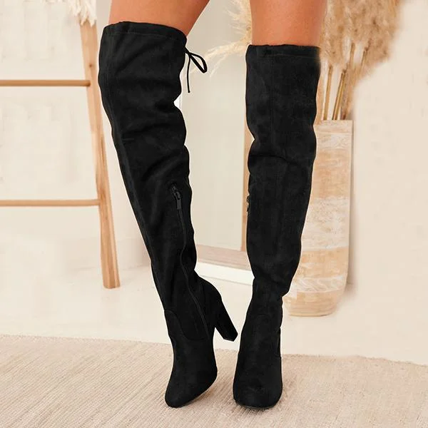 Suede Thigh High Boots