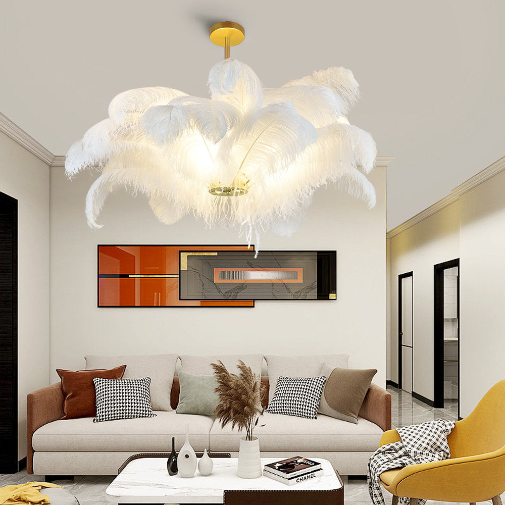 Arturest Pendant Light Modern Feather Home Chandelier Craft Pendant Lamp