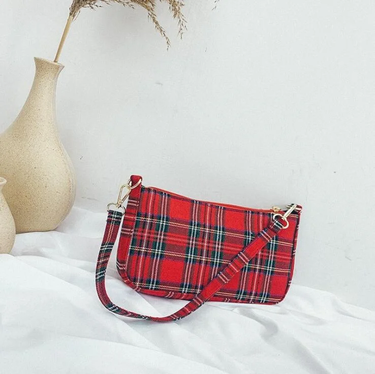 VINTAGE RED CHECKERED HANDBAG 202106主动下架