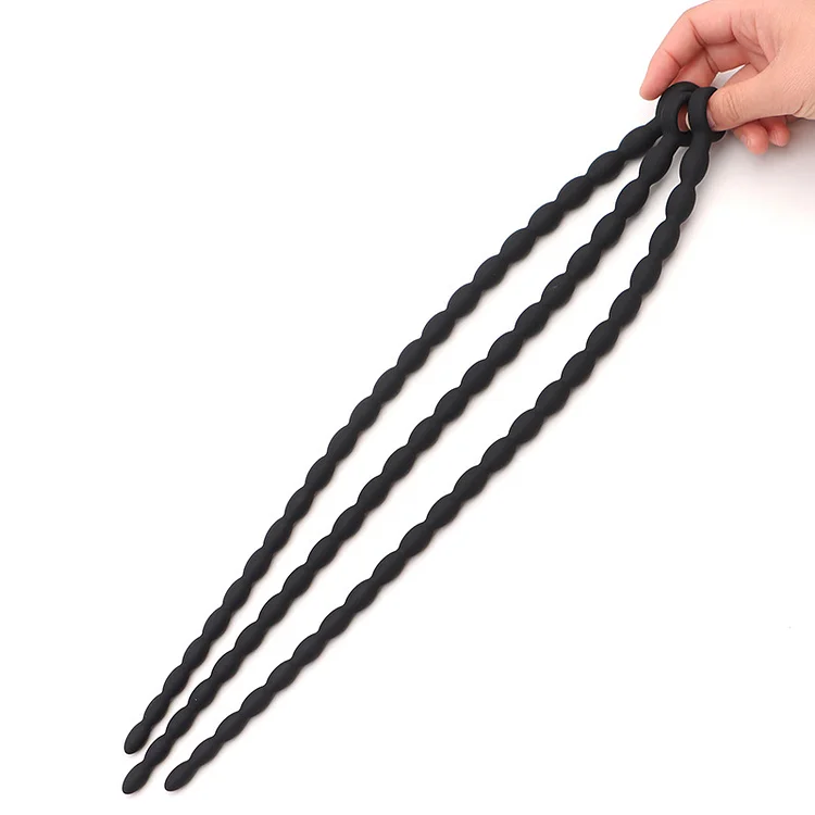 Extra Long Beaded Silicone Urethral Sounds