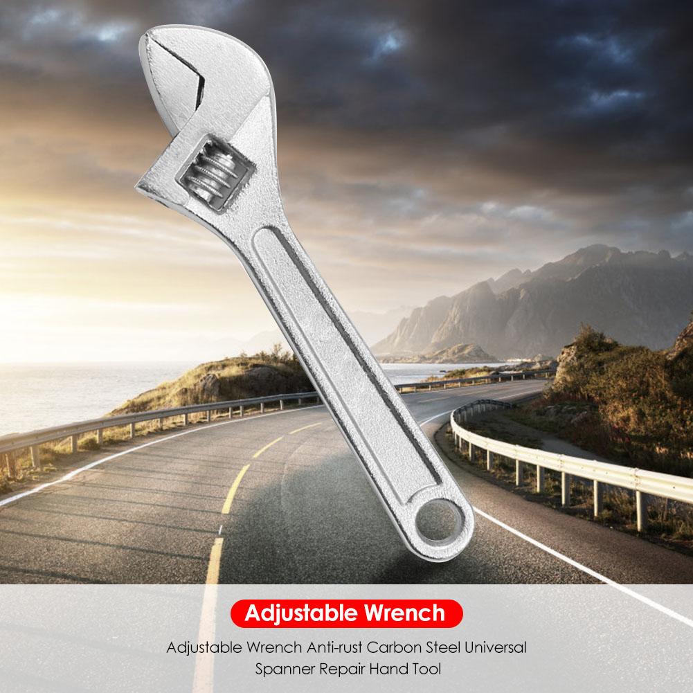 Anti-Rust Carbon Steel Adjustable Wrench Repair Spanner Hand Tool