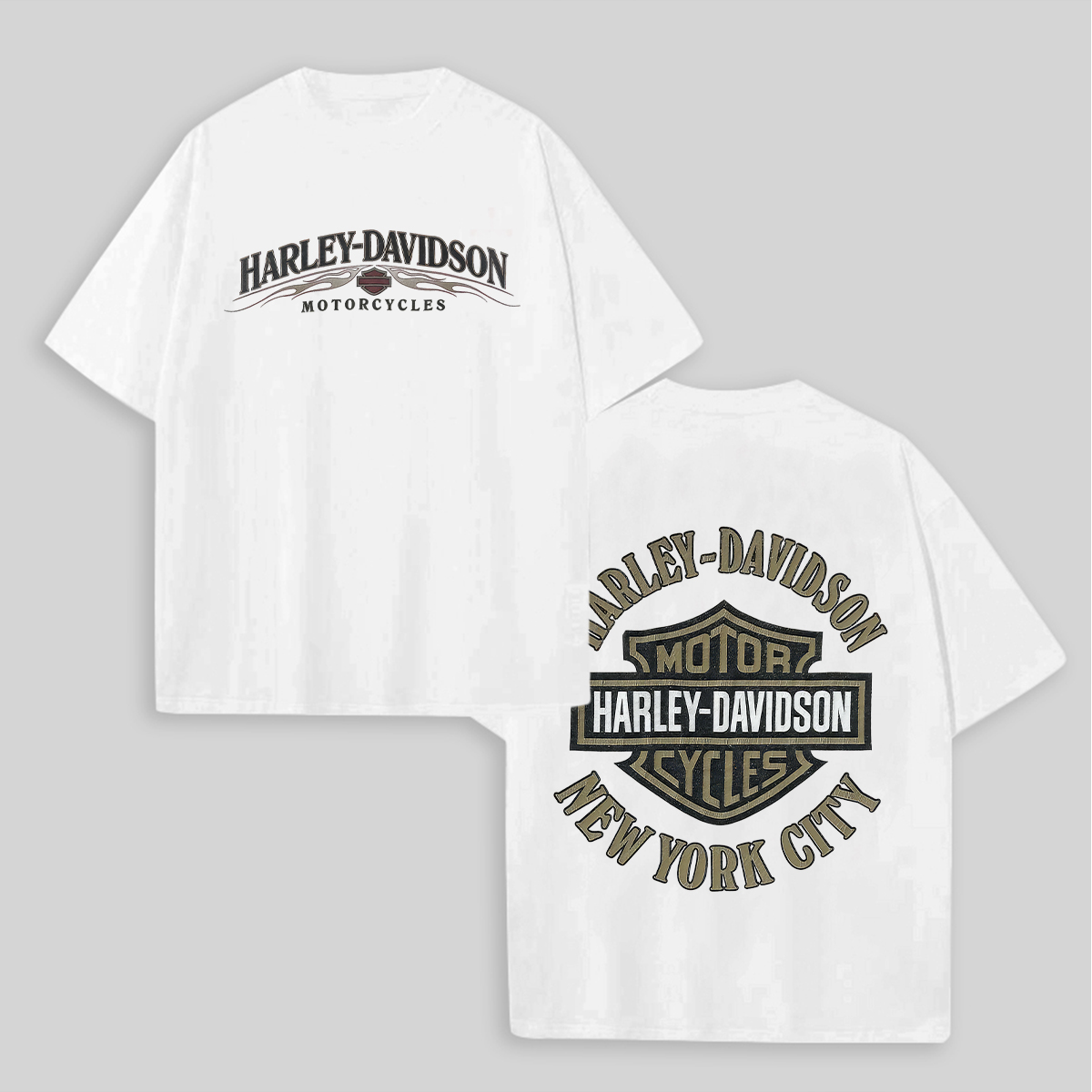Harley-Davidson Motorcycle Printed Oversized Unisex T-shirts