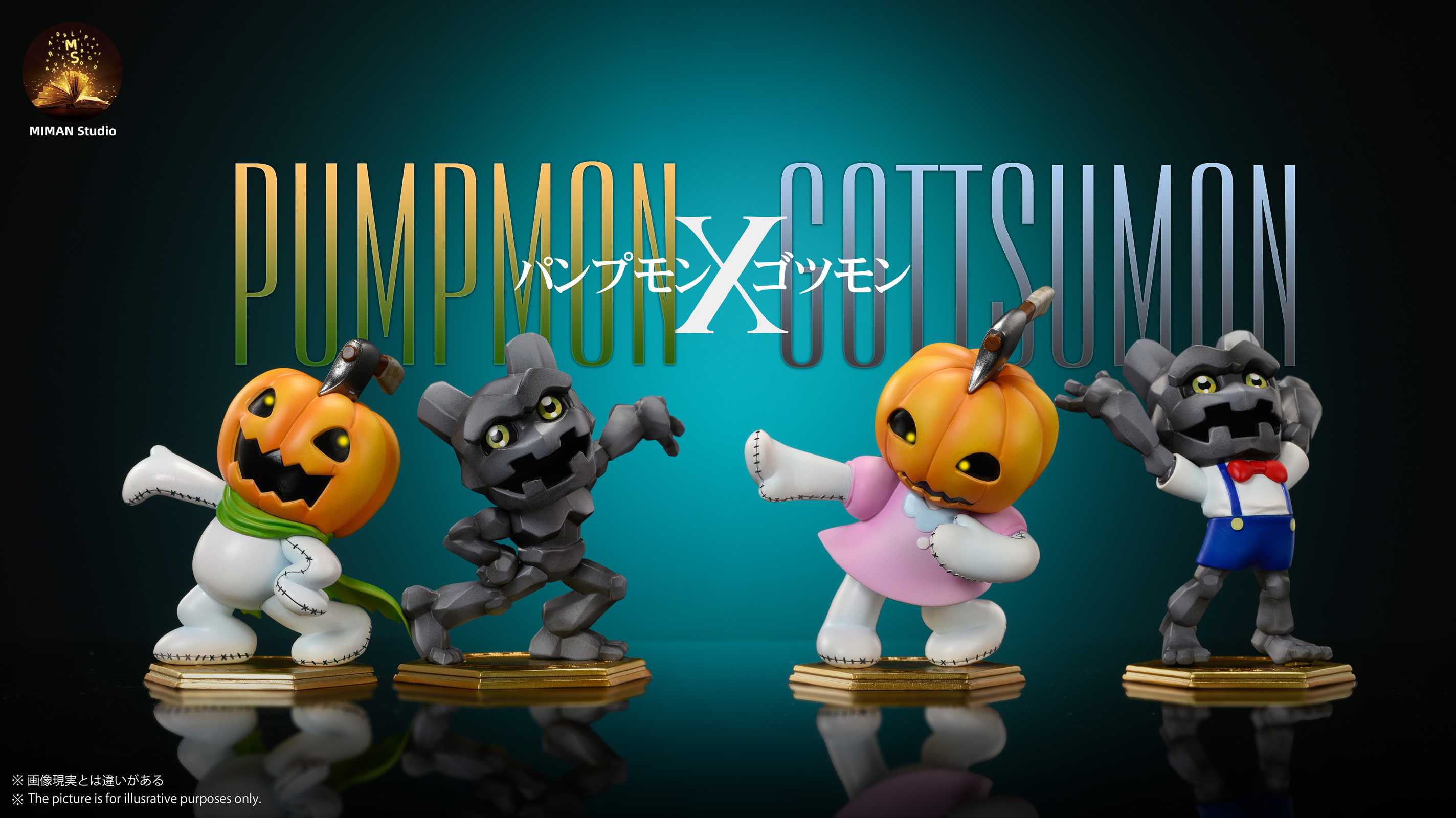 Pumpmon & Gottsumon - Digimon Resin Statue - MIMAN Studios