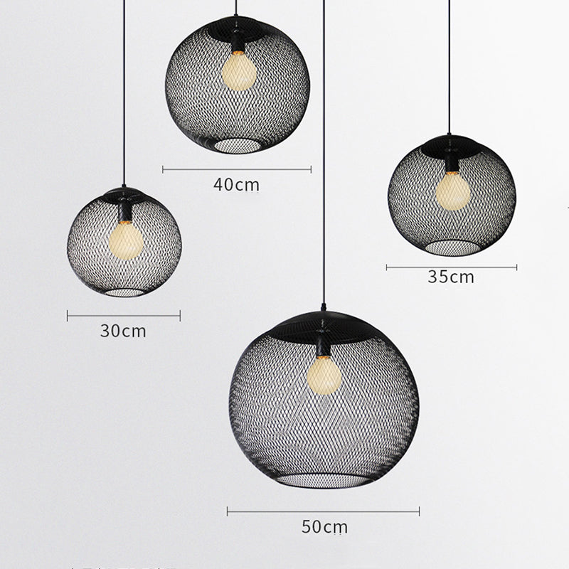 Arturest Pendant Light Black Retro Industrial Iron Net Chandelier For ...