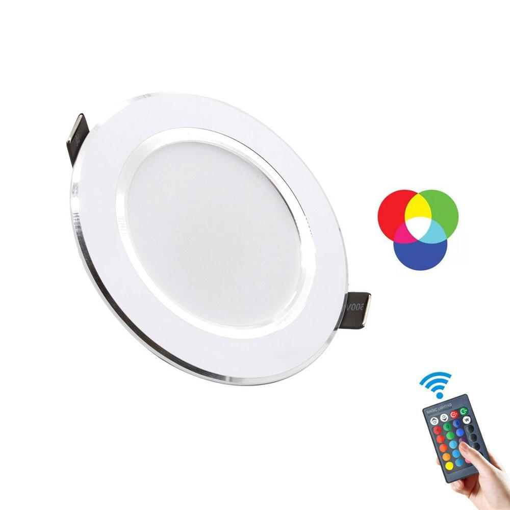 LED Downlight RGB Recessed Lamp Round 5W 10W 11cm 12cm Remote Control ...