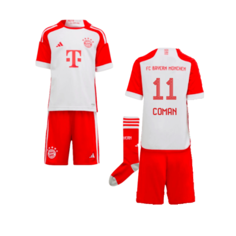 Bayern Munich Kingsley Coman 11 Kids Home Shirt Mini Kit 2023-2024
