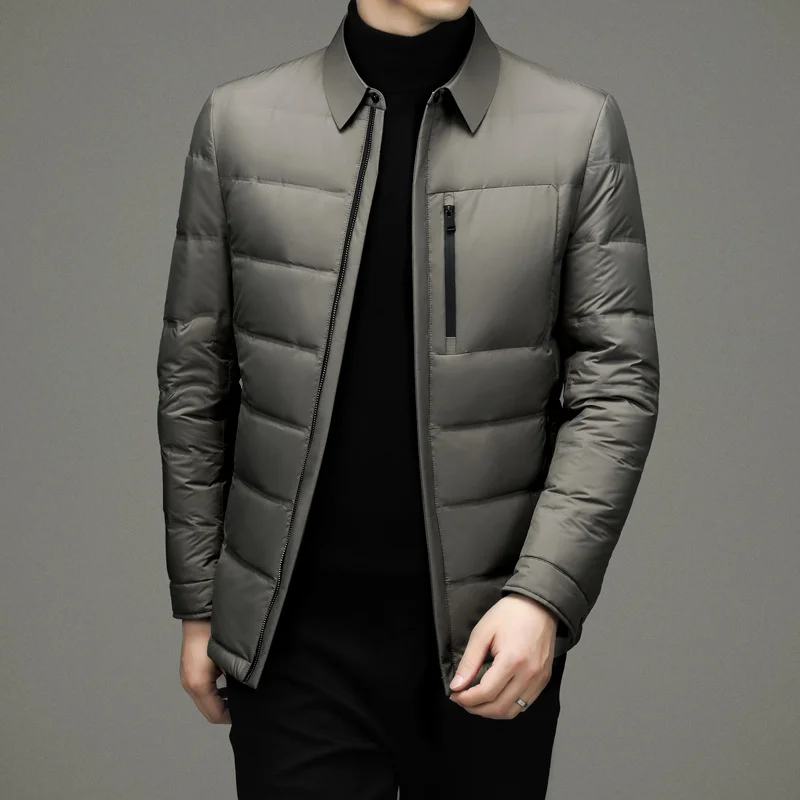 Business Men's Goose Down Lapel Down Jacket
