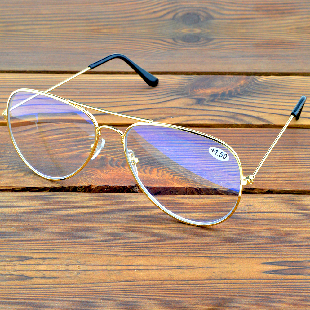 Oversized Double Bridge Frame Pilot Style Spectacles See Near N Far ...