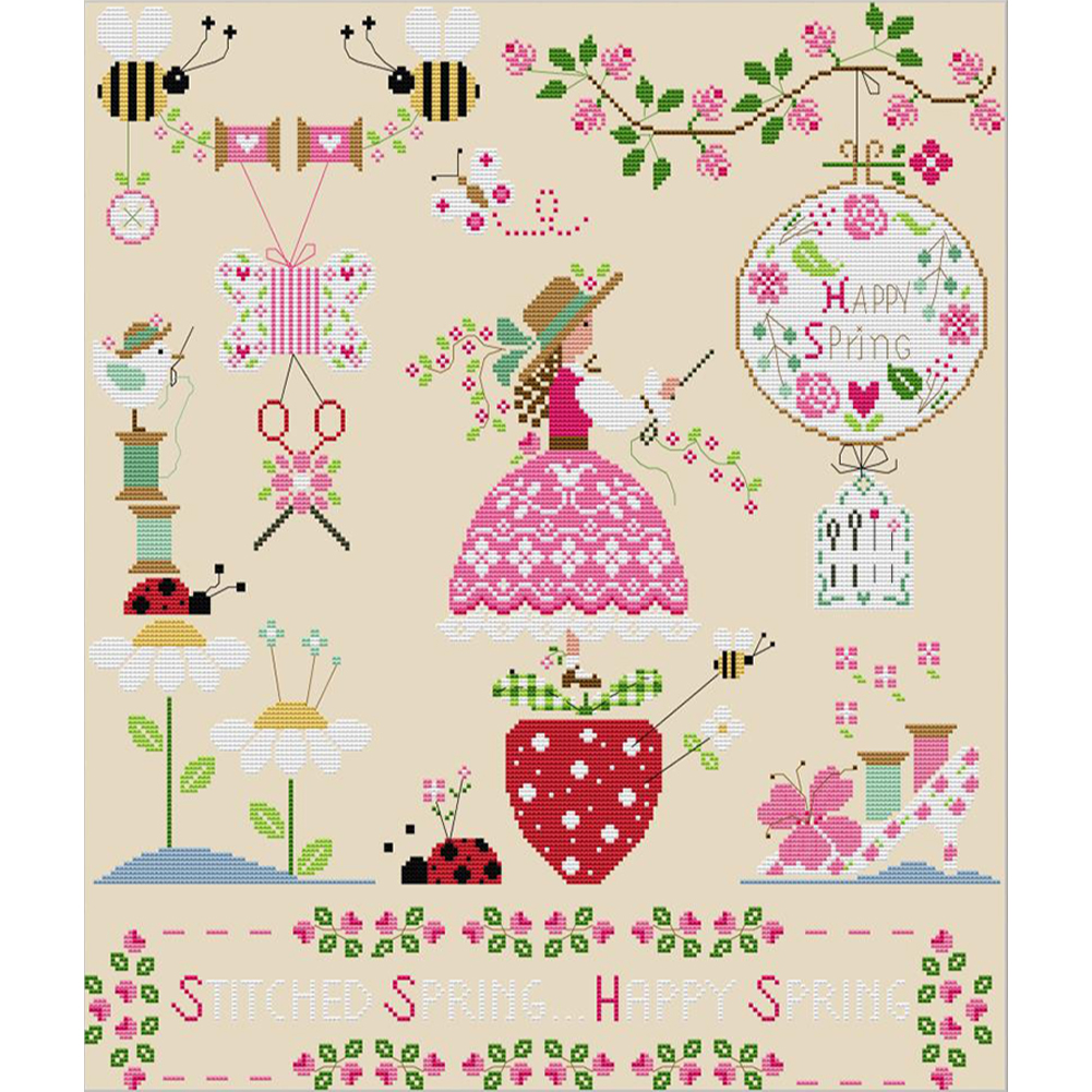 14CT Joy Sunday Stamped Cross Stitch Love Handcraft(46*51cm)