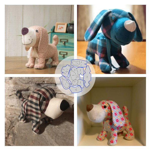 Cute puppy | plush toy | stuffed doll - sewing template set & Instructions