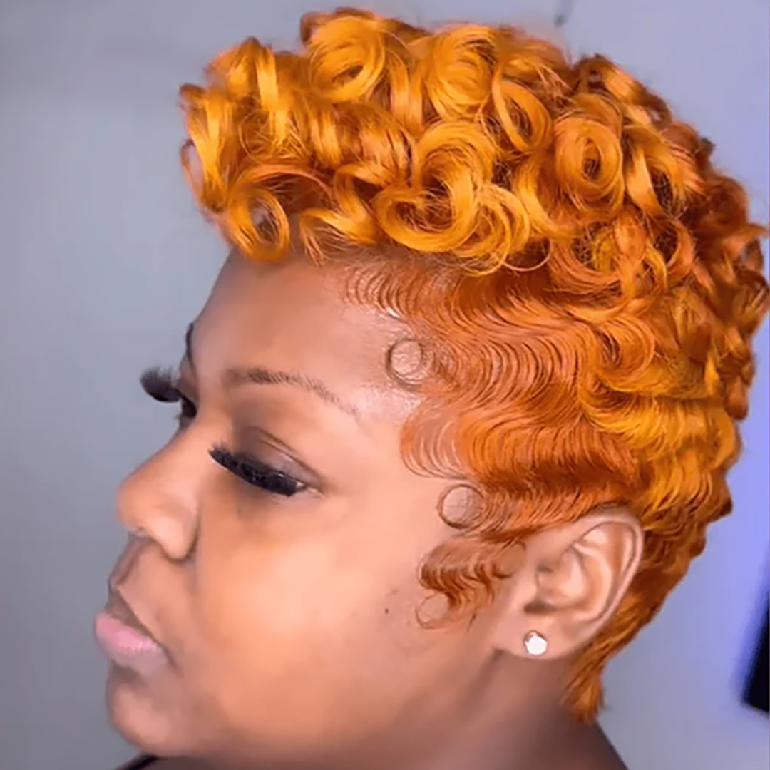 Fluffy Curly Pixie Lace Front Wig – Glueless & Natural Hairline
