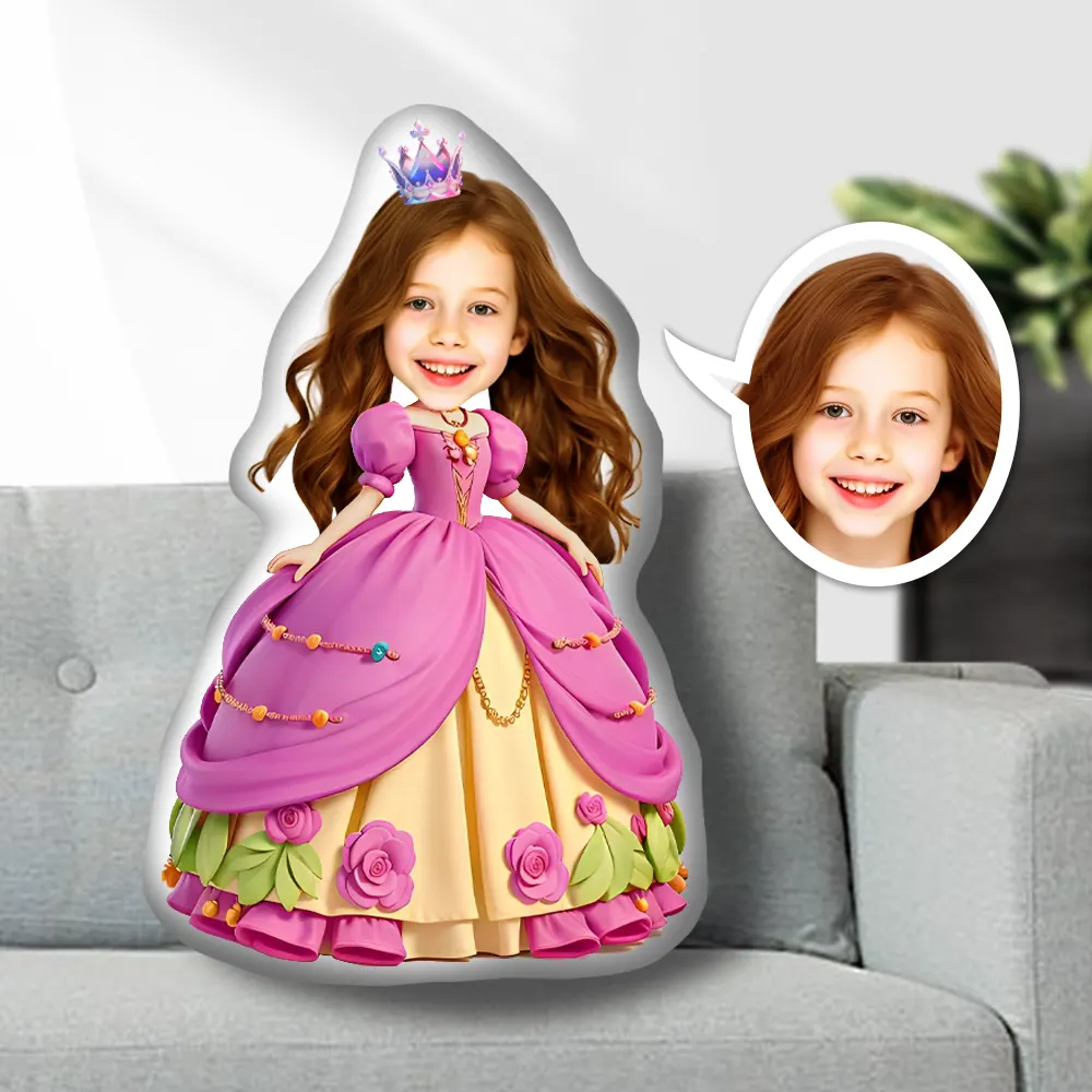 Custom Photo Face Pillow ,Peach Princess, Face Picture Pillow Doll Face ...