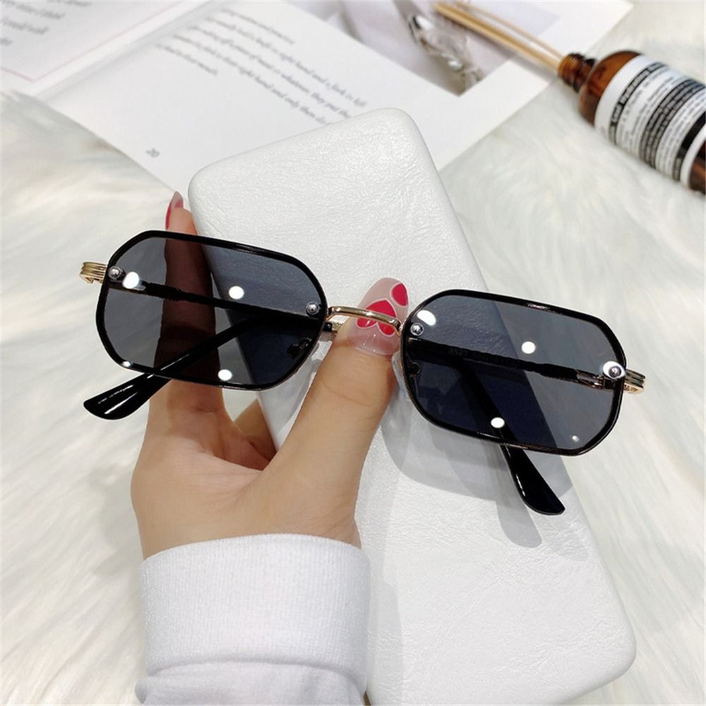 Square Rectangle Sunglasses Vintage Colorful Rimless Small Sun Glasses ...