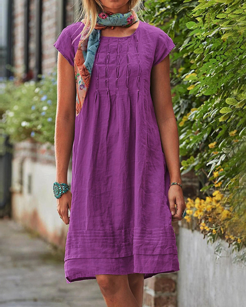 Slim fit cotton and linen dress For Elderly Women & Senior Ladies ...