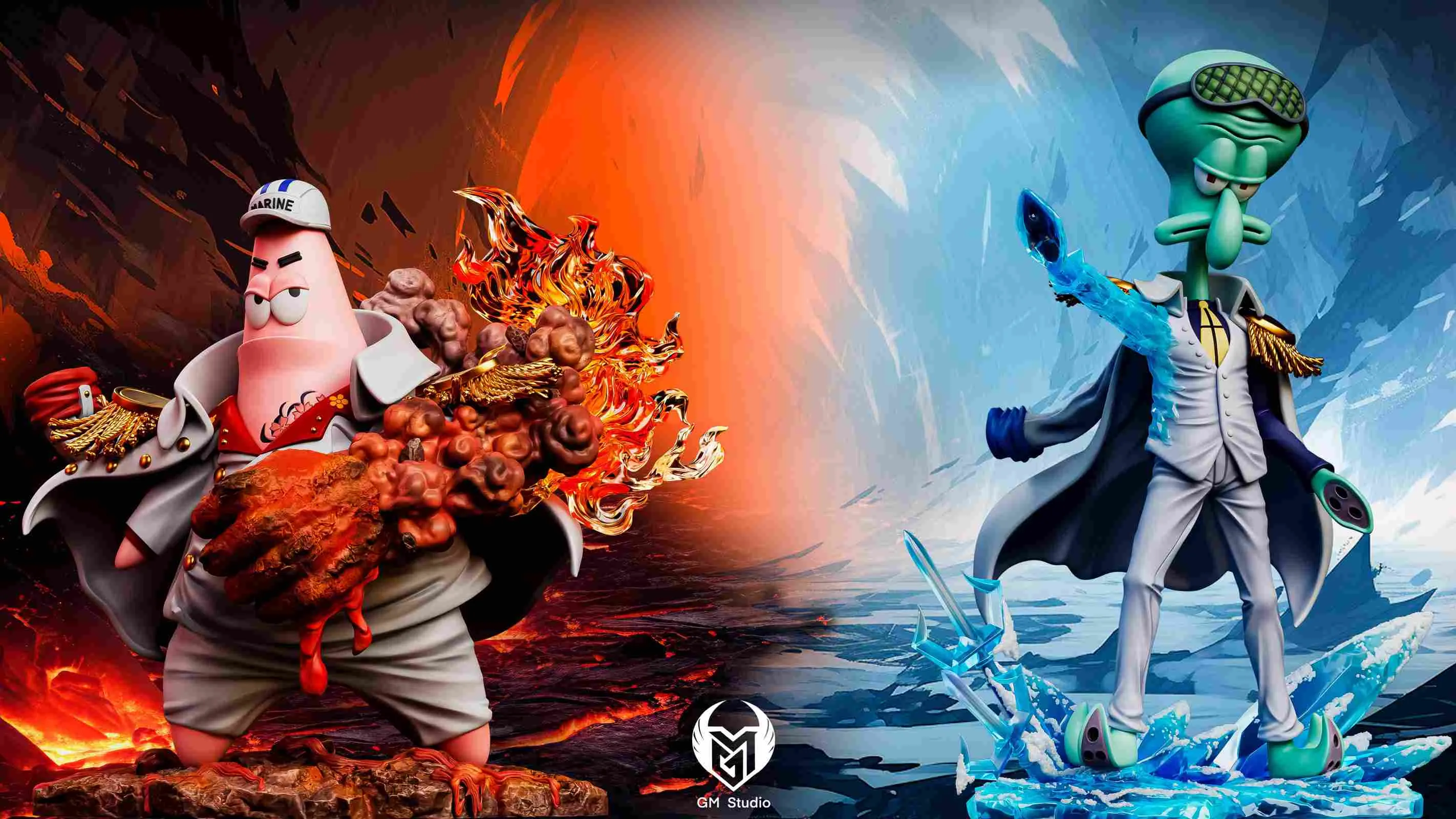 Patrick Star Cosplay Akainu & Squidward Cosplay Kuzan - SpongeBob ...