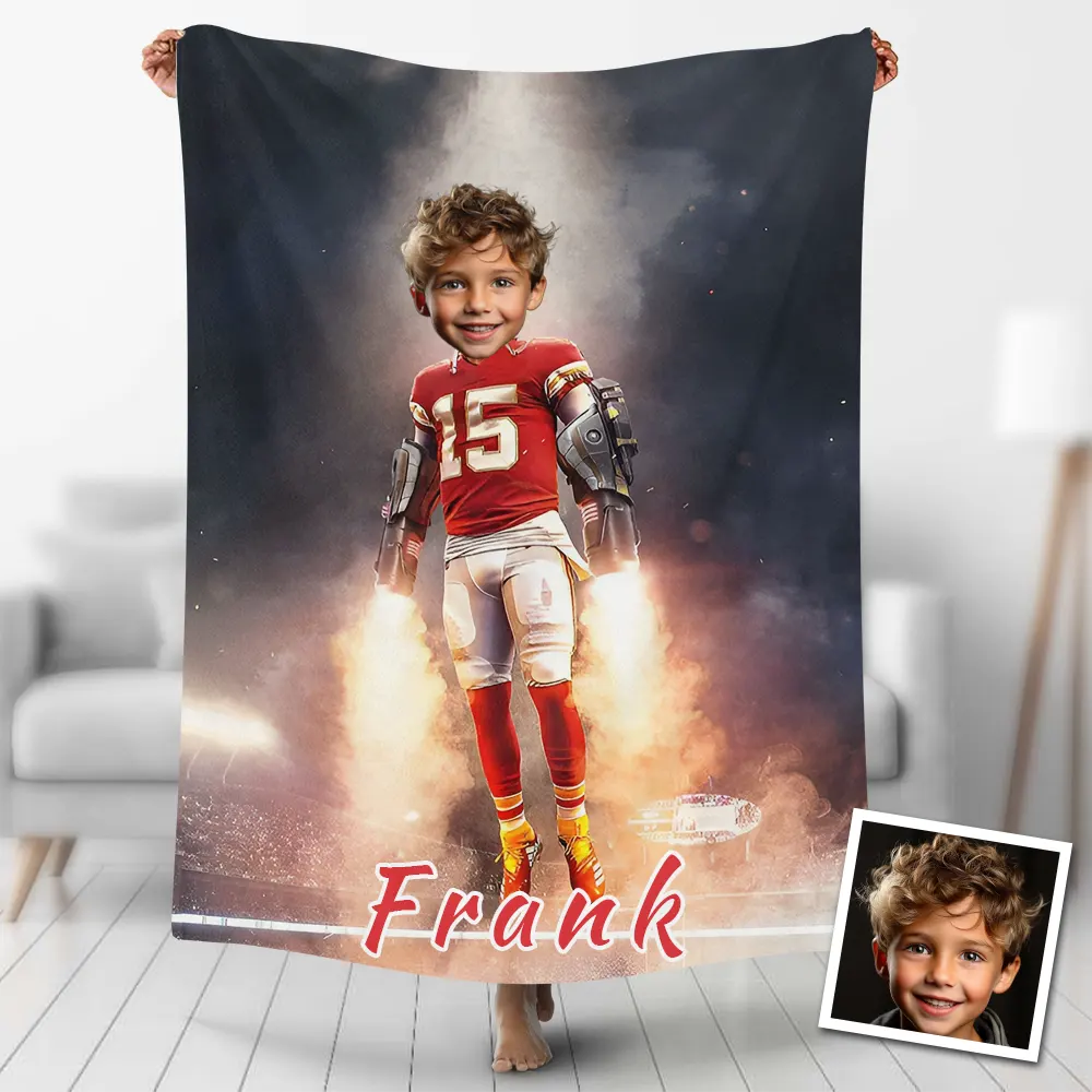 Custom Blankets Personalized Kansas City Chiefs Football Sport Blanket