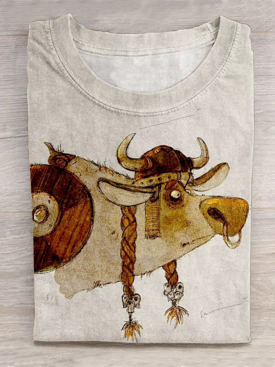 Funny Cow Art Print Design T-Shirt