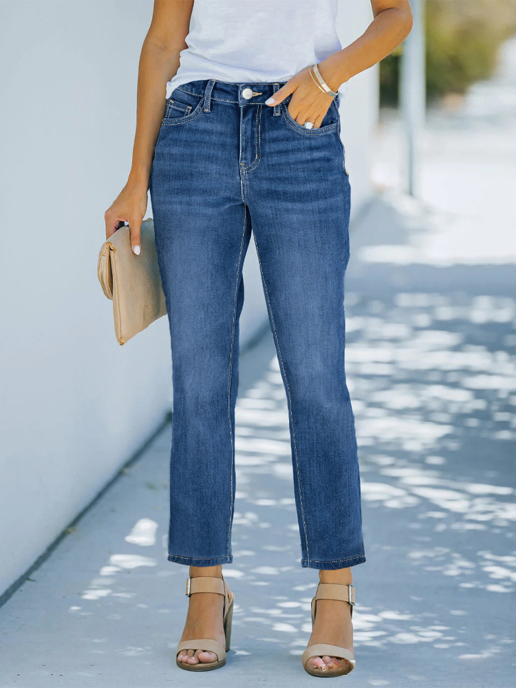 Stretch Straight Jeans
