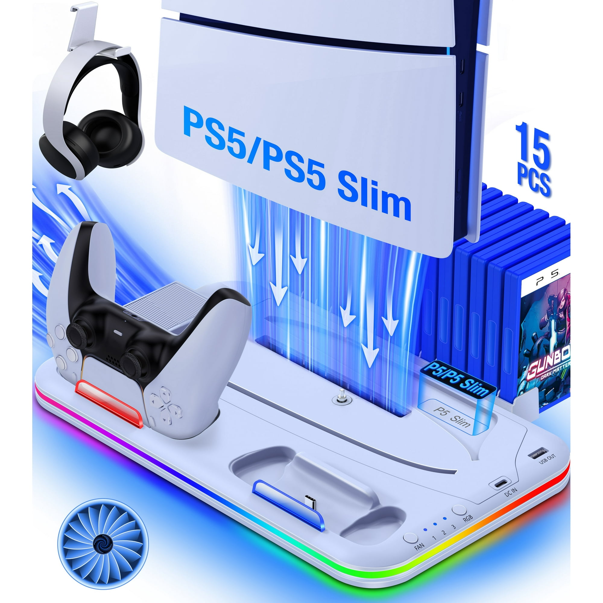 PS5 Cooling Fan Stand for 2023 New Playstation 5 Silm Console,Beboncool ...