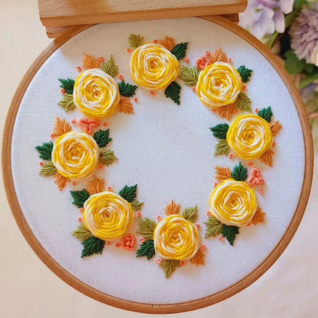 Floral crown Embroidery Kit