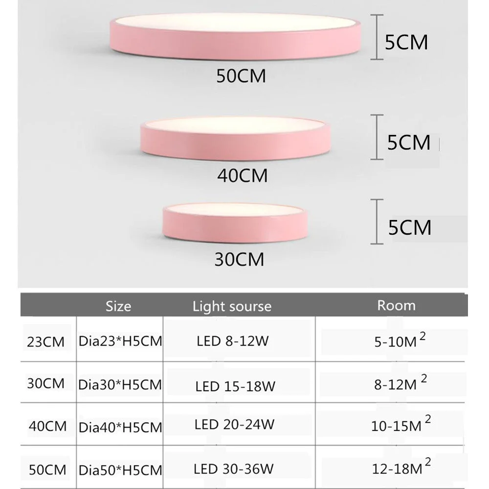 Ultrathin LED Modern Ceiling Light Circular Iron Acrylic Indoor Lamp ...