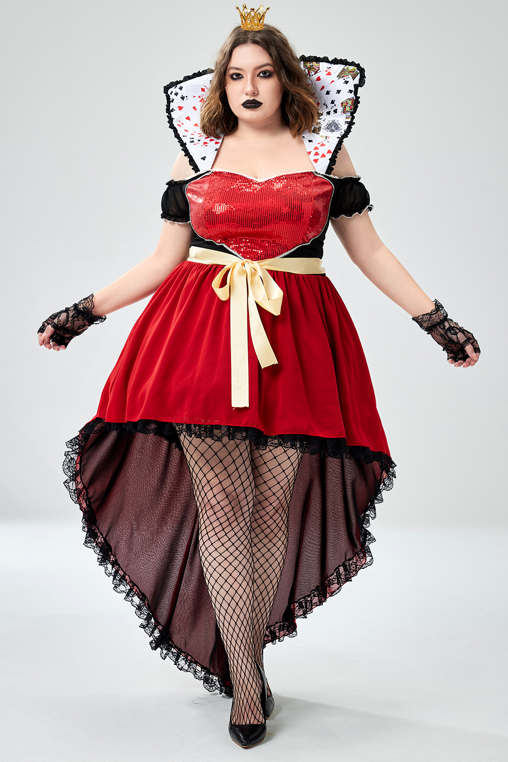 Xpluswear Design Plus Size Halloween Costume Red Sparkling Queen Of ...