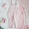 CREAM STRAWBERRY PRINT OVERALLS