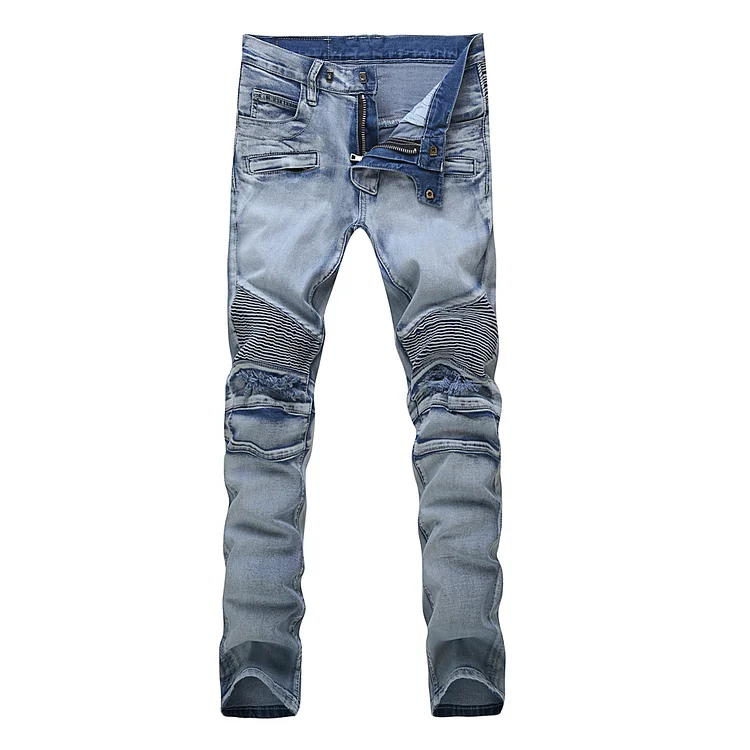 Balmain jeans ripped motorcycle slim straight pants