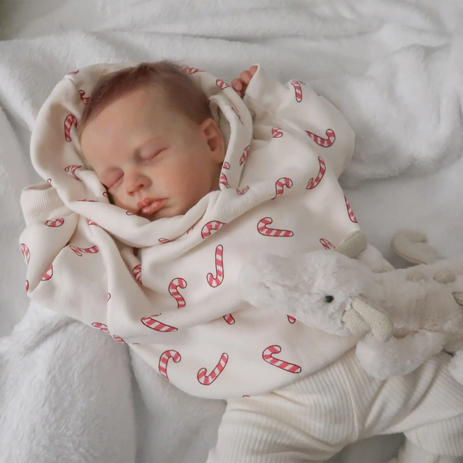 20" Reborn Lifelike Asleep Baby Girl Neria Cloth Body Reborn Doll Set ...