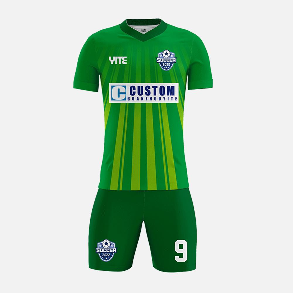 YITE | YTZQ057-White And Green Soccer Uniforms