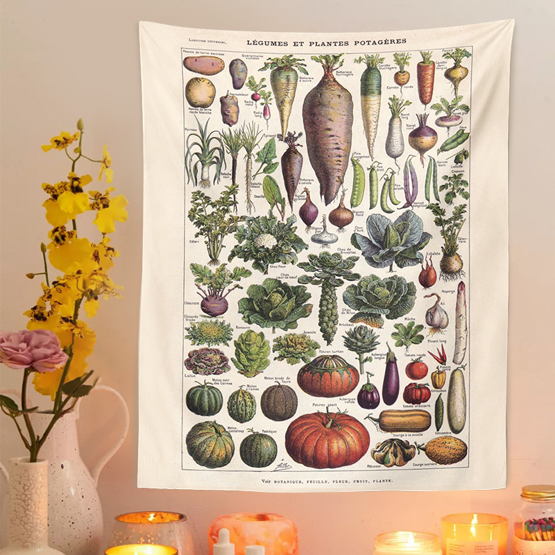 Nigikala and garden plant Tapestry Wall Hanging Botanical Print ...