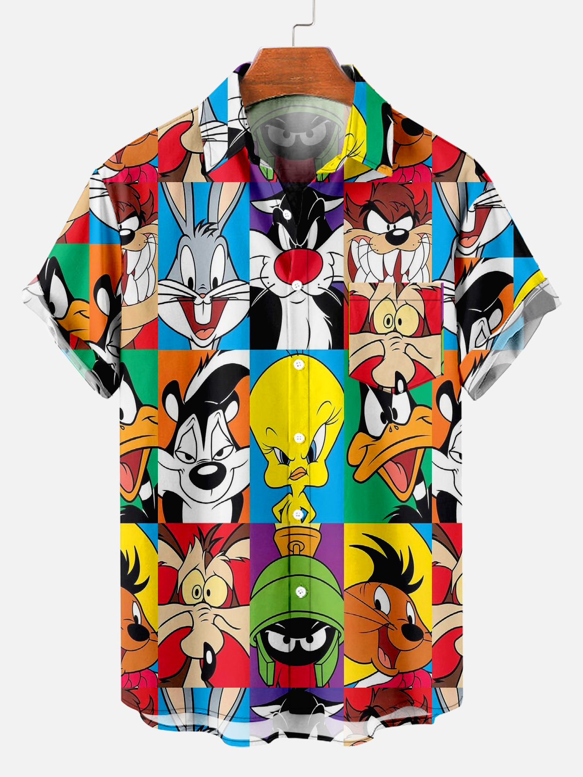 Men's casual and comfortable fun cartoon character print shirt