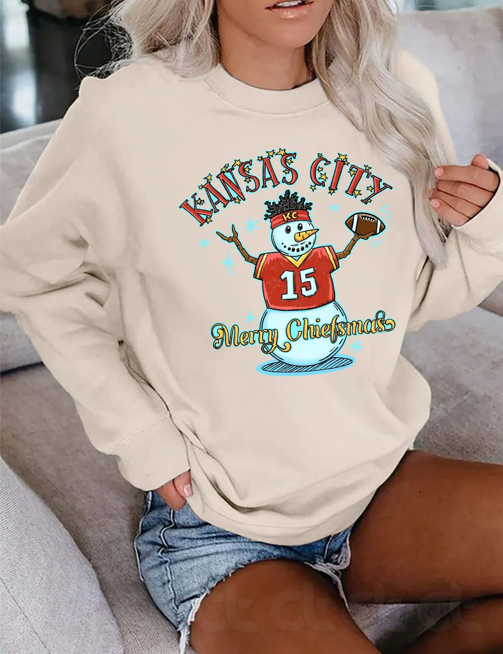 Kansas City Chiefs Mahomes Snowman Sweatshirt
