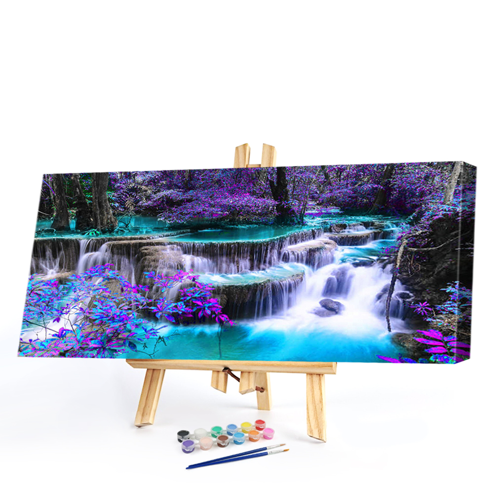 Forest Waterfall(40*80cm)-Painting By Numbers