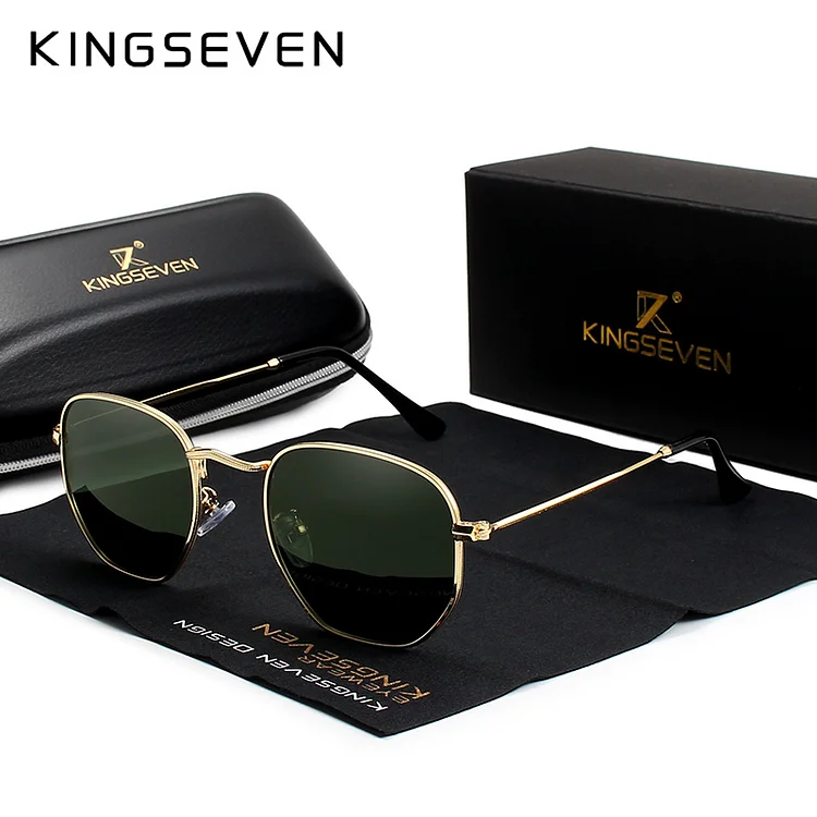 KINGSEVEN New Hexagon retro Reflective Sunglasses Men Sun glasses ...