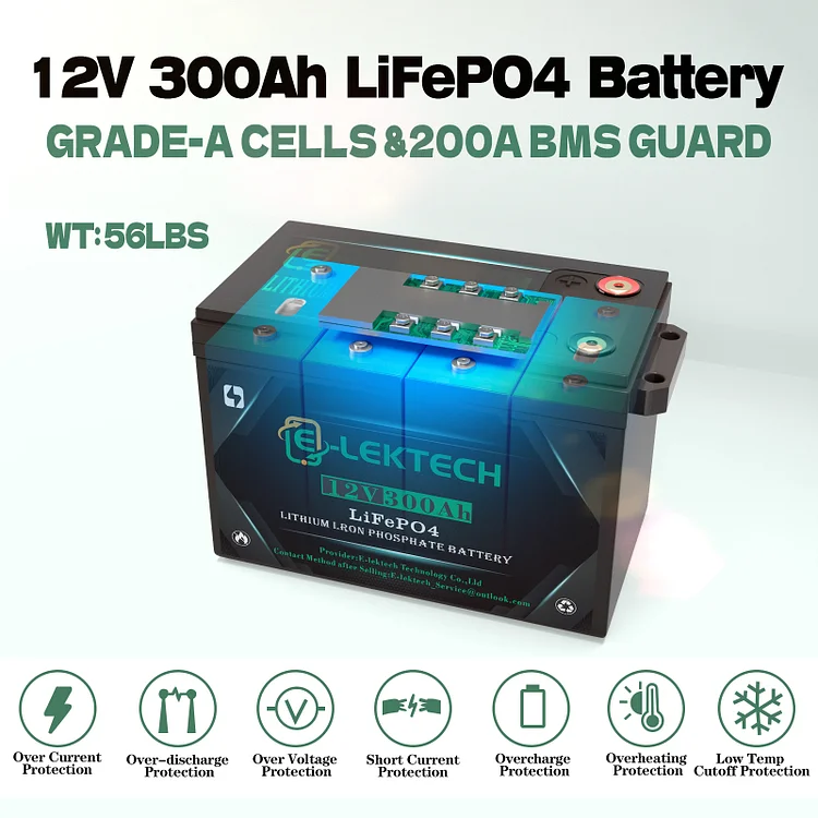 12V 300Ah LiFePO4 Lithium Battery with Bluetooth