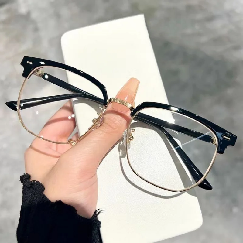 2024 New Half-frame Eyeglasses Women's Reading Glasses Anti Blue Light ...