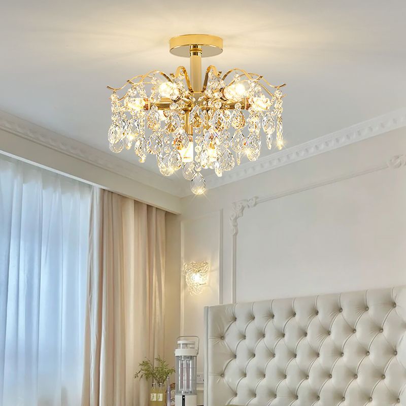 Light luxury crystal ceiling lamp post-modern living room main lamp ...