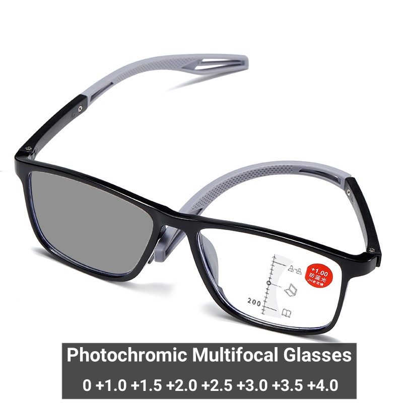 Vintage TR90 Photochromic Reading Glasses Anti Blue Light Multifocal ...