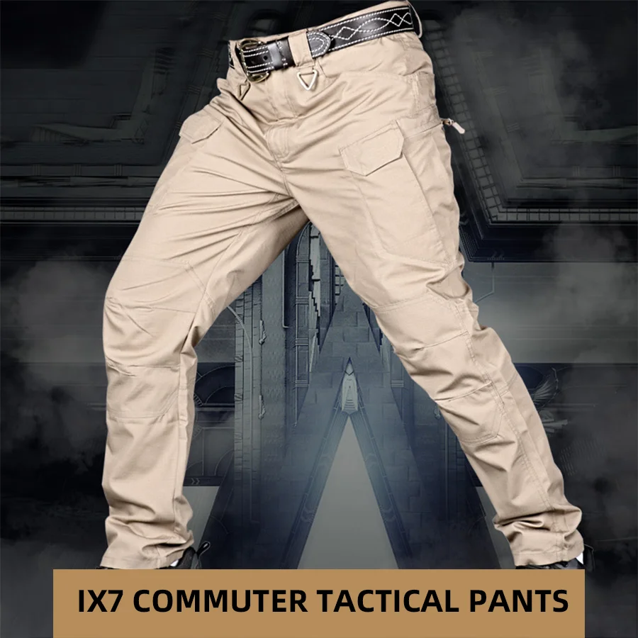 Men's IX7 Tactical Combat Pants Camouflage Pants Abrasion Resistant Multi-Pocket waterproofing Pants