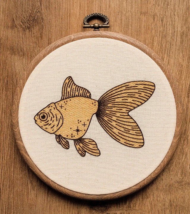Fish in Thread Goldfish Embroidery Kit