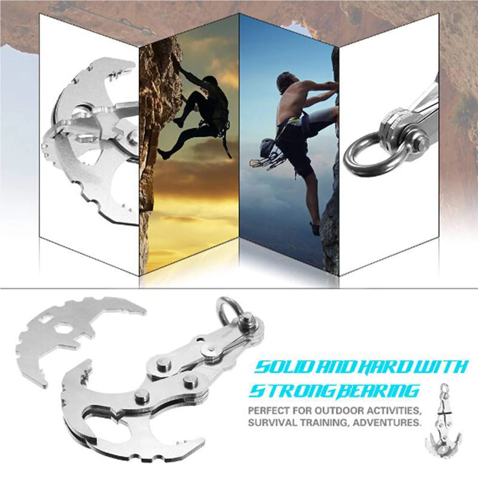 Multifunctional Mountaineering Hook 304 Stainless Steel Gavity Grab Hook