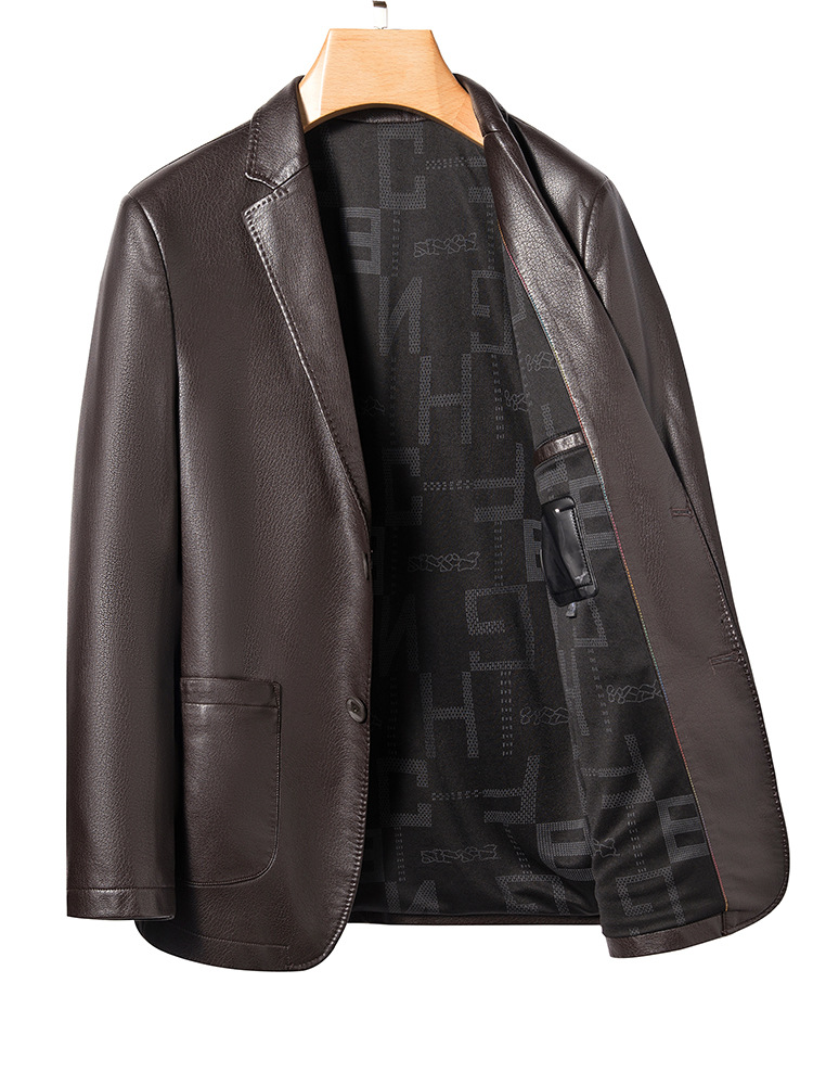 Men's leather suit jacket